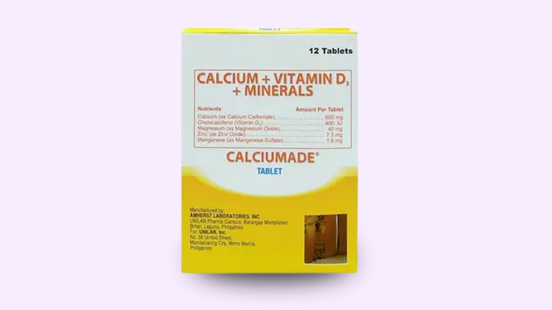CALCIUMADE Calcium & Vit. D3 + Minerals 600mg / Tablet 1's