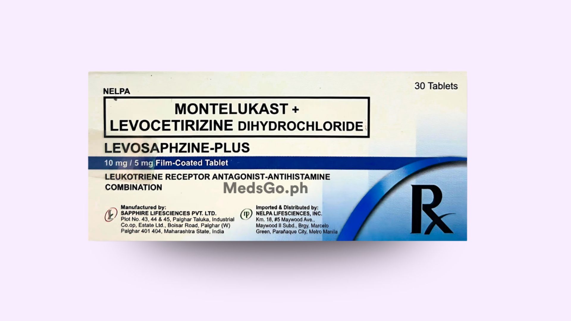 Levosaphzine-Plus / Montelukast + Levocetirizine / 10mg/5mg - Tablet 1s