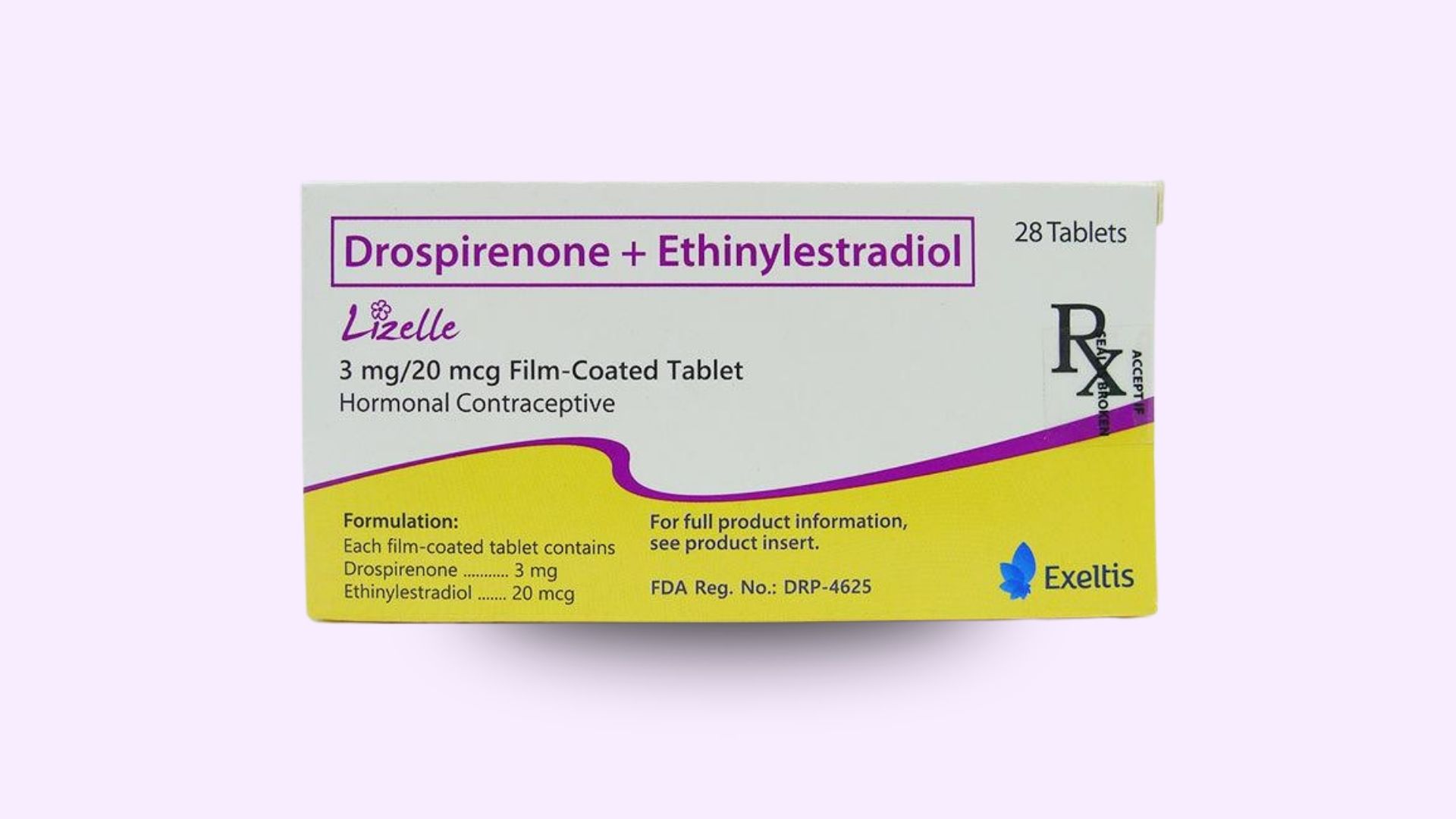 LIZELLE Drospirenone / Ethinylestradiol 3mg / 20mcg Film-Coated Tablet 28's